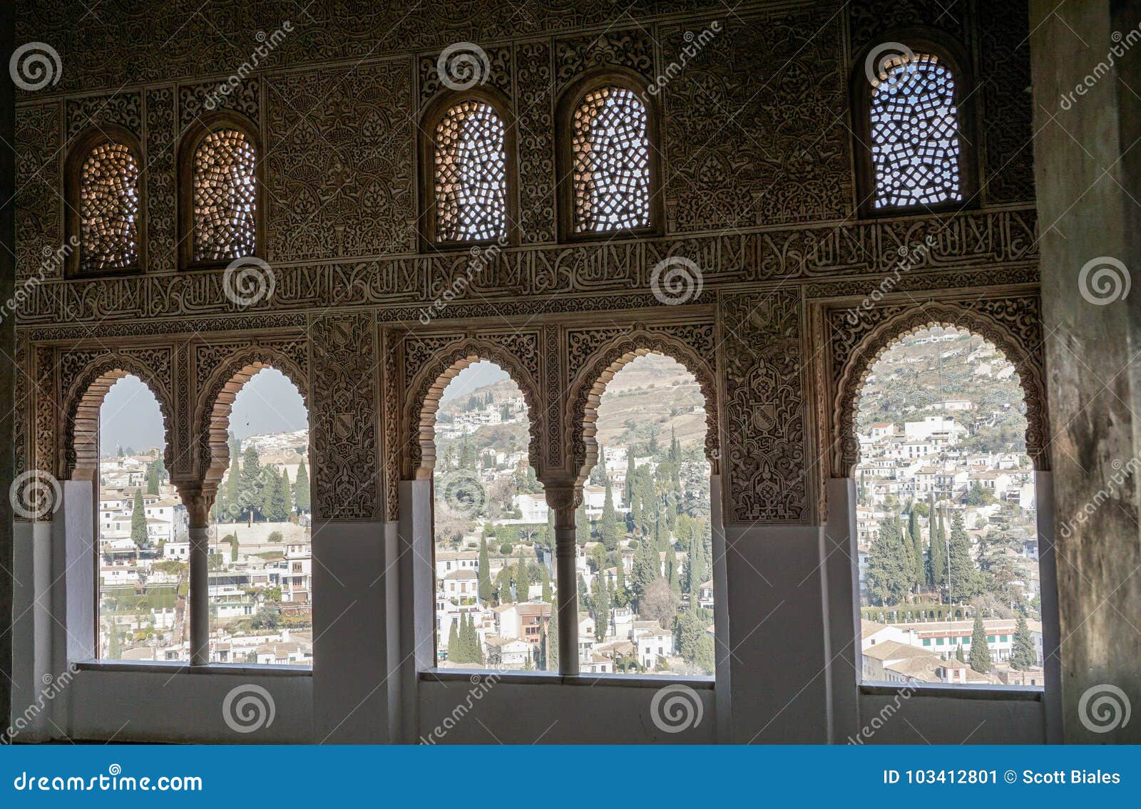 The Alhambra - Windows stock image. Image of islam, landmark - 103412801