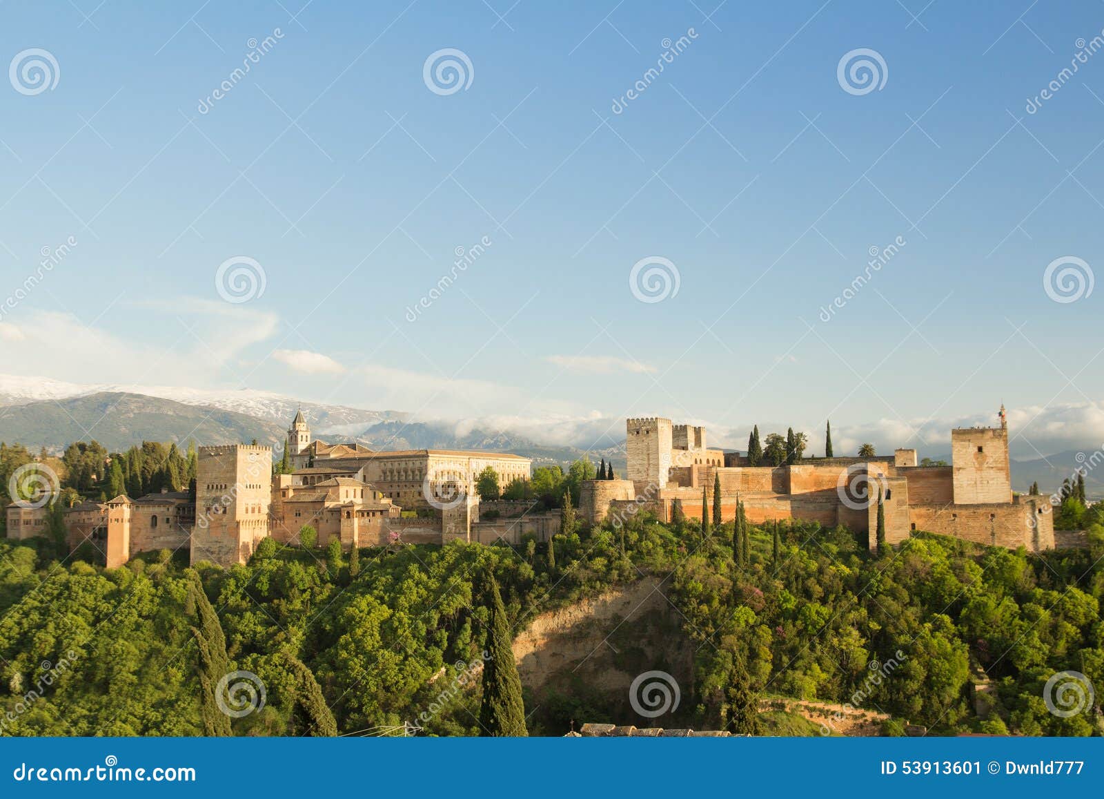 Alhambra landscape stock image. Image of panorama, andalusia - 53913601