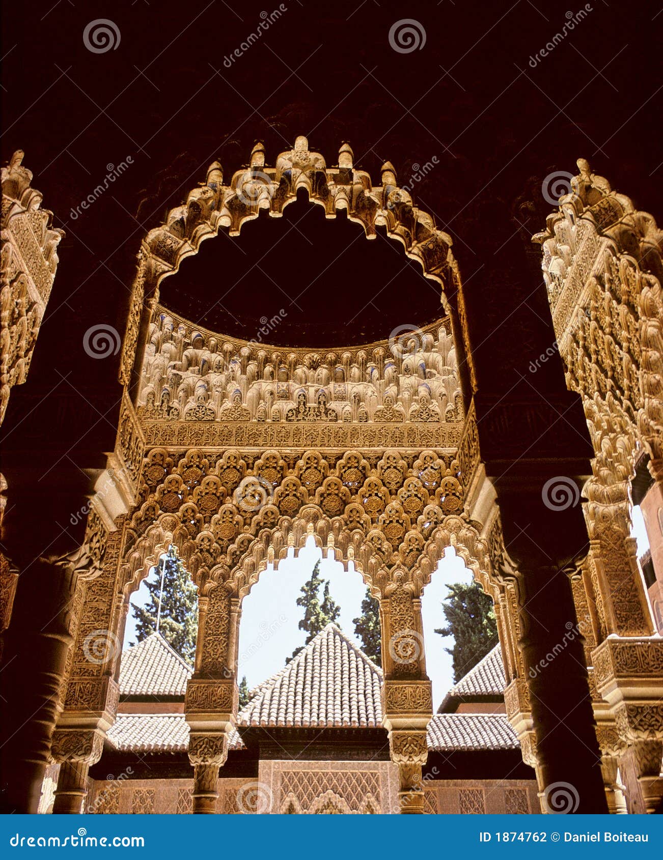 Alhambra Palace, Granada. Arabic Pattern. Royalty-Free Stock ...