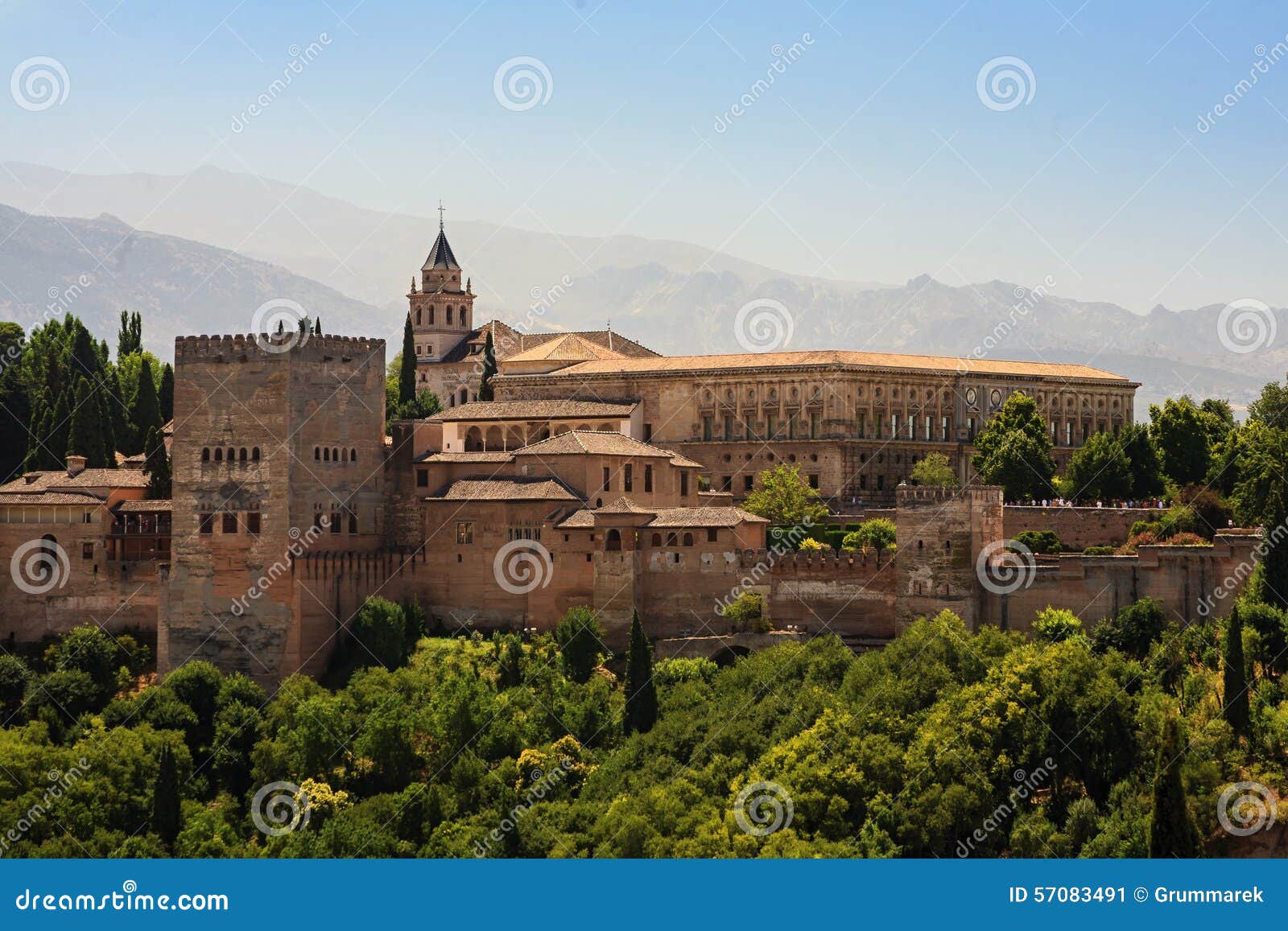 Alhambra palace stock image. Image of outdoor, spain - 57083491