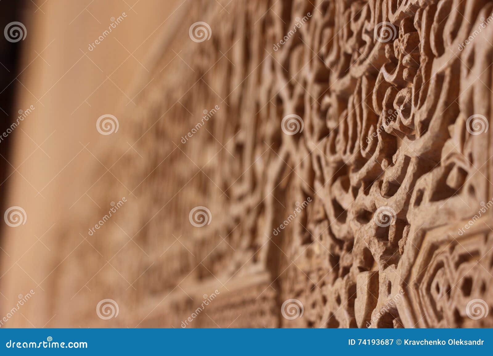 Alhambra Palace wall stock image. Image of alhambra, patterns - 74193687