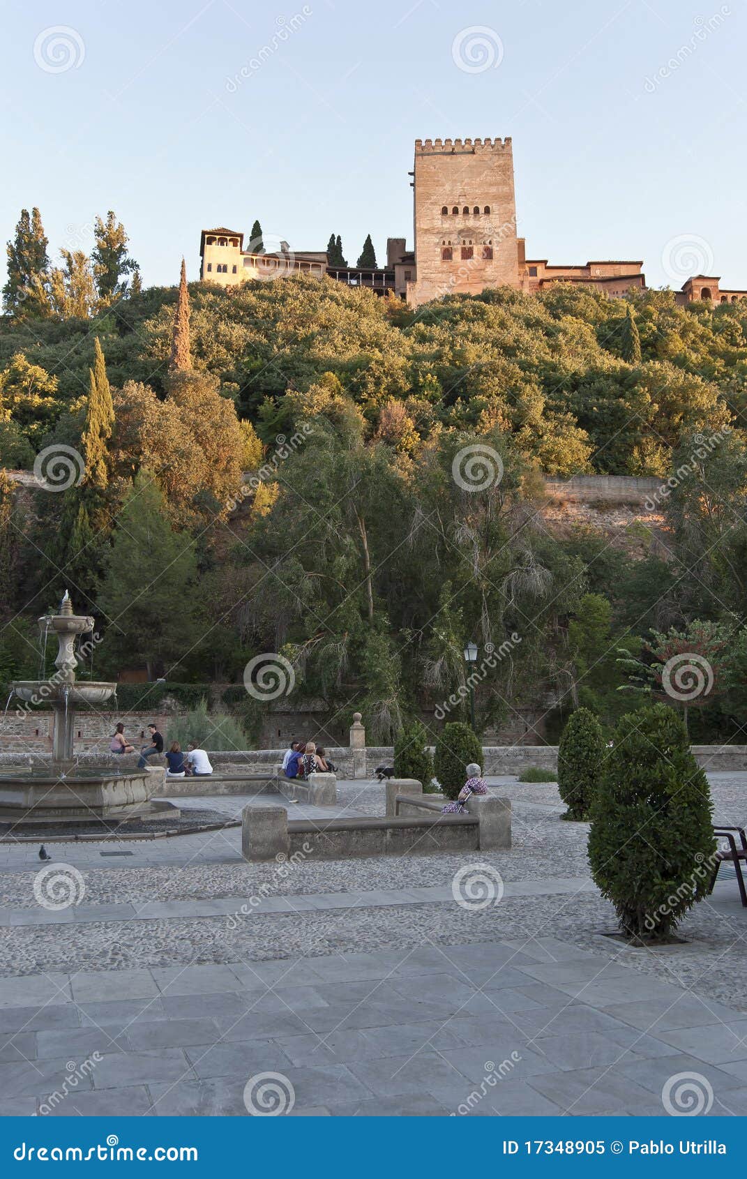 Alhambra from park stock image. Image of park, tourism - 17348905