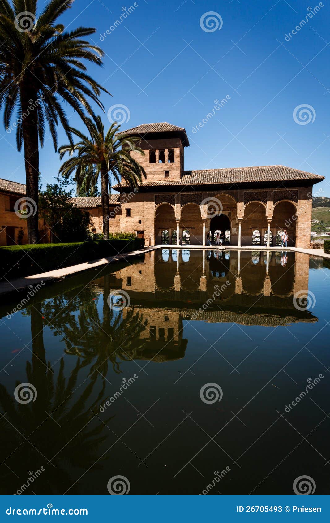 Alhambra Pavilion Reflecting Pool and Tower Editorial Stock Photo ...