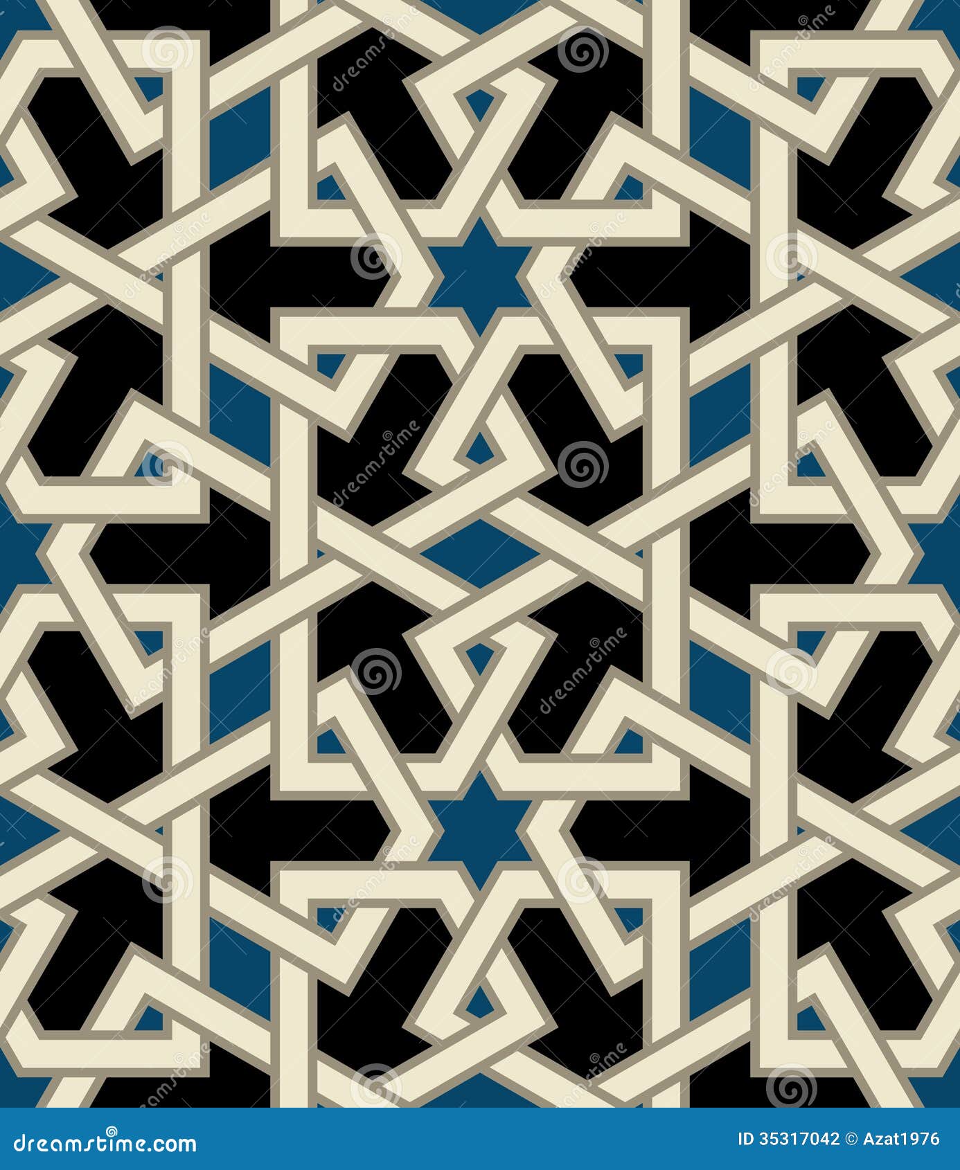 Alhambra Seamless Pattern vektor illustrationer. Illustration av ...