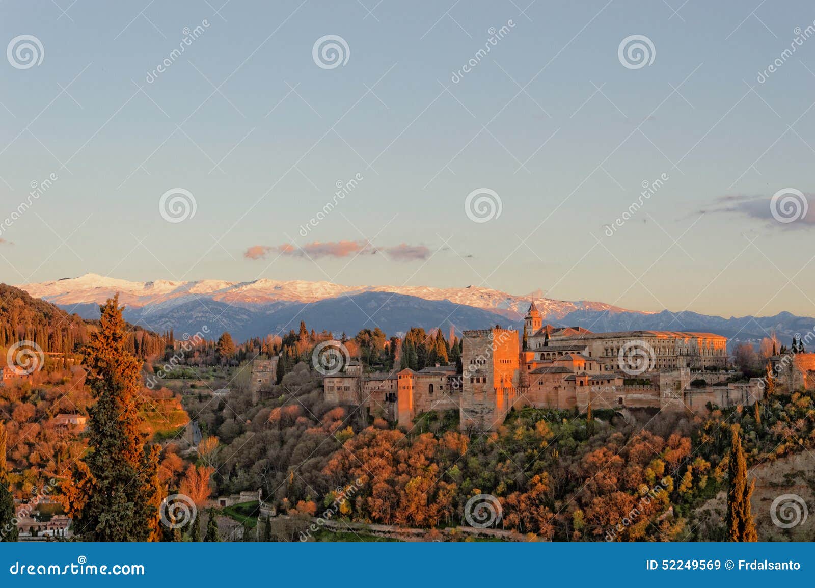 Alhambra Sunset stock image. Image of medieval, forest - 52249569