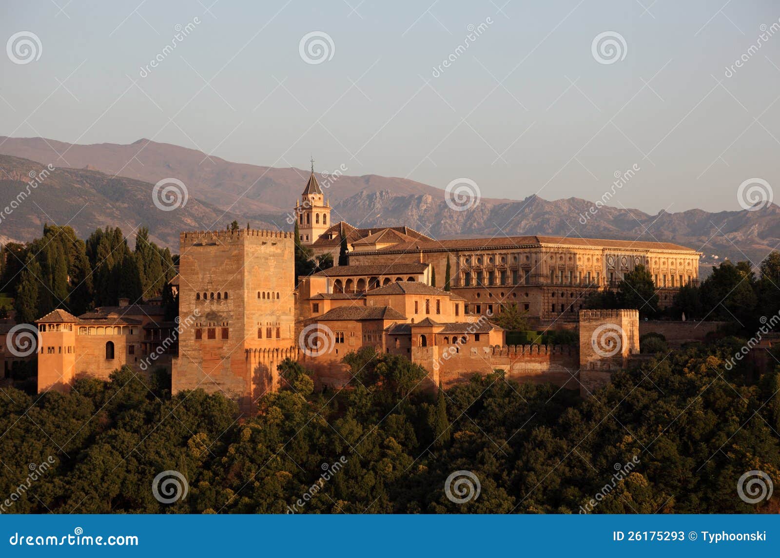 Alhambra at sunset. Spain stock image. Image of famous - 26175293