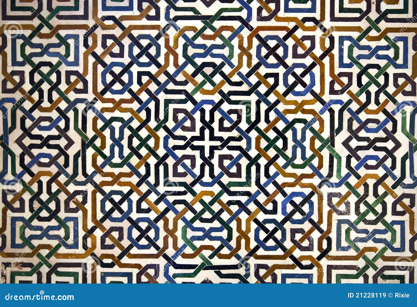 Alhambra tile detail stock image. Image of granada, detailed - 21228119
