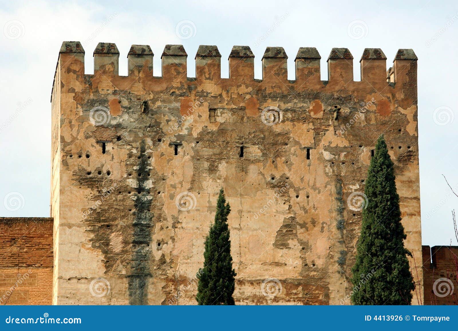 Alhambra Tower stock photo. Image of arabian, interest - 4413926
