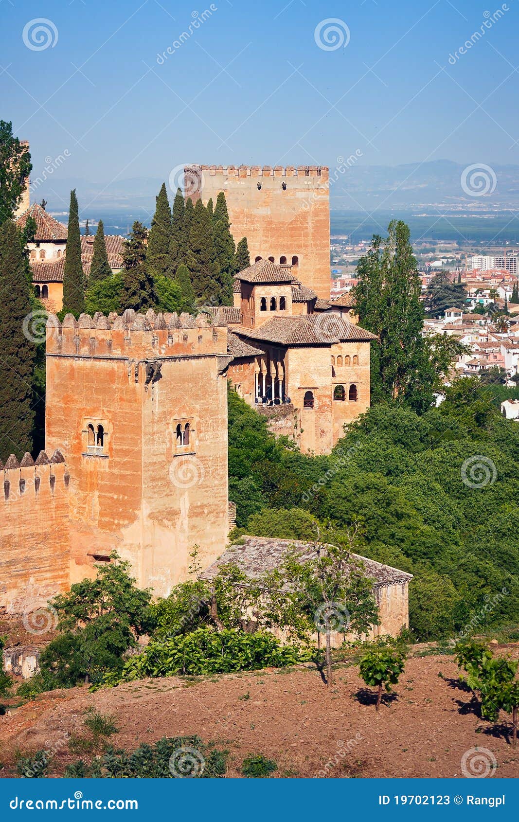 Alhambra towers stock image. Image of walls, historical - 19702123