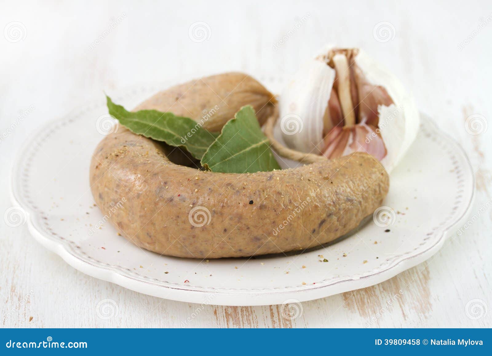 Alheira on white plate stock photo. Image of lunch, gourmet - 39809458