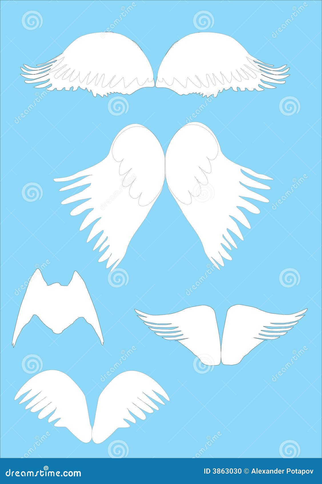 Ali di angelo illustrazione di stock. Illustrazione di curva - 3863030