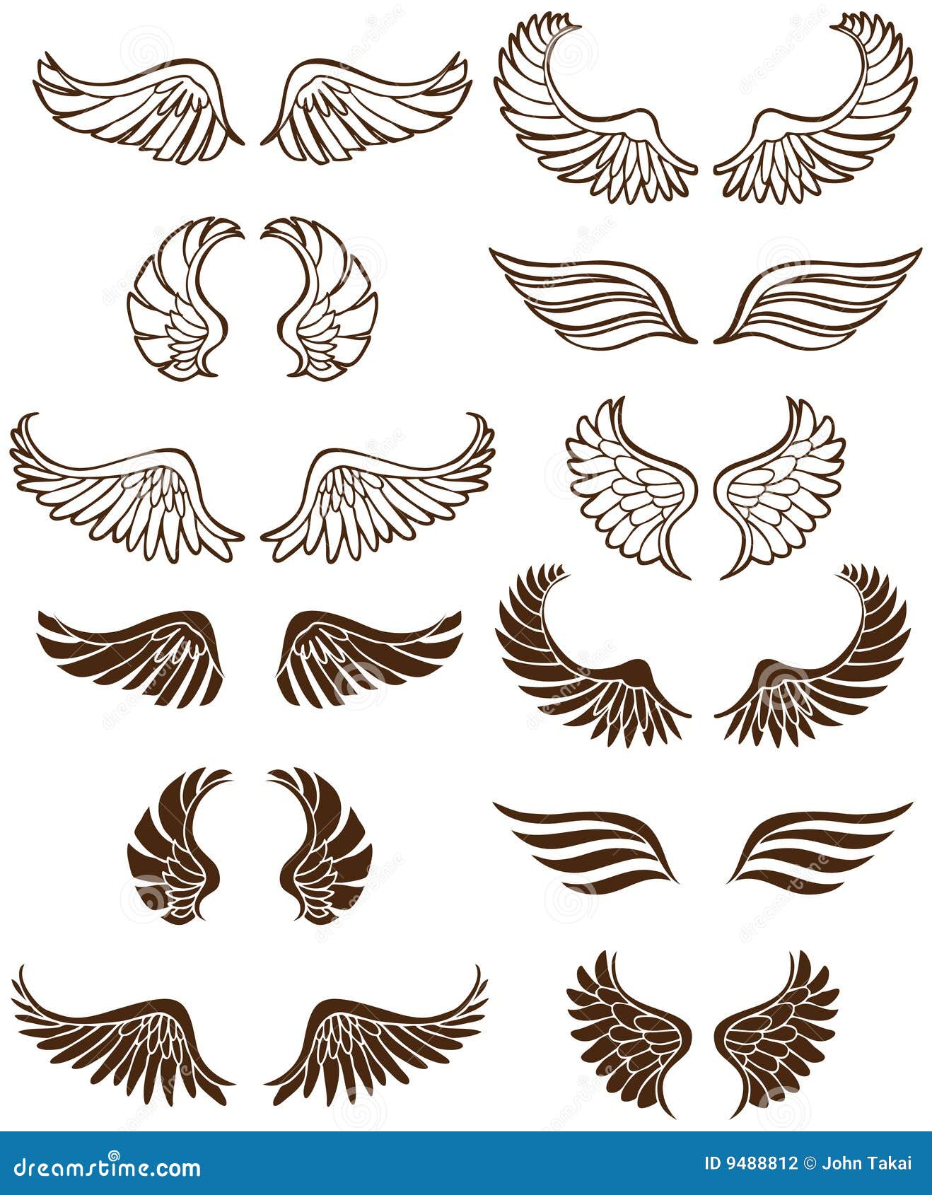 Ali di angelo illustrazione vettoriale. Illustrazione di bianco - 9488812