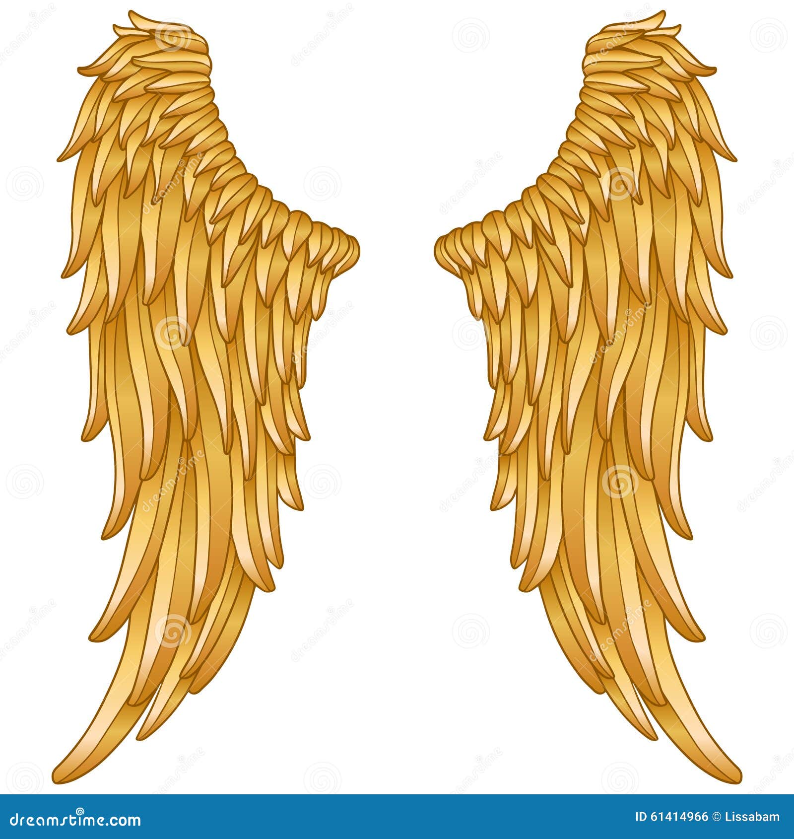 Ali di angelo dell'oro illustrazione vettoriale. Illustrazione di ...