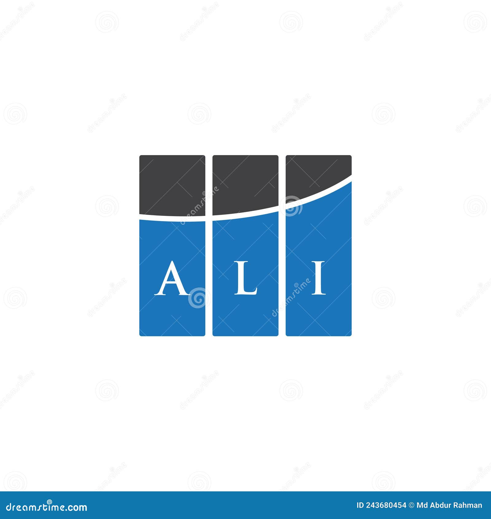 ALI Letter Logo Design on Black Background. ALI Creative Initials ...
