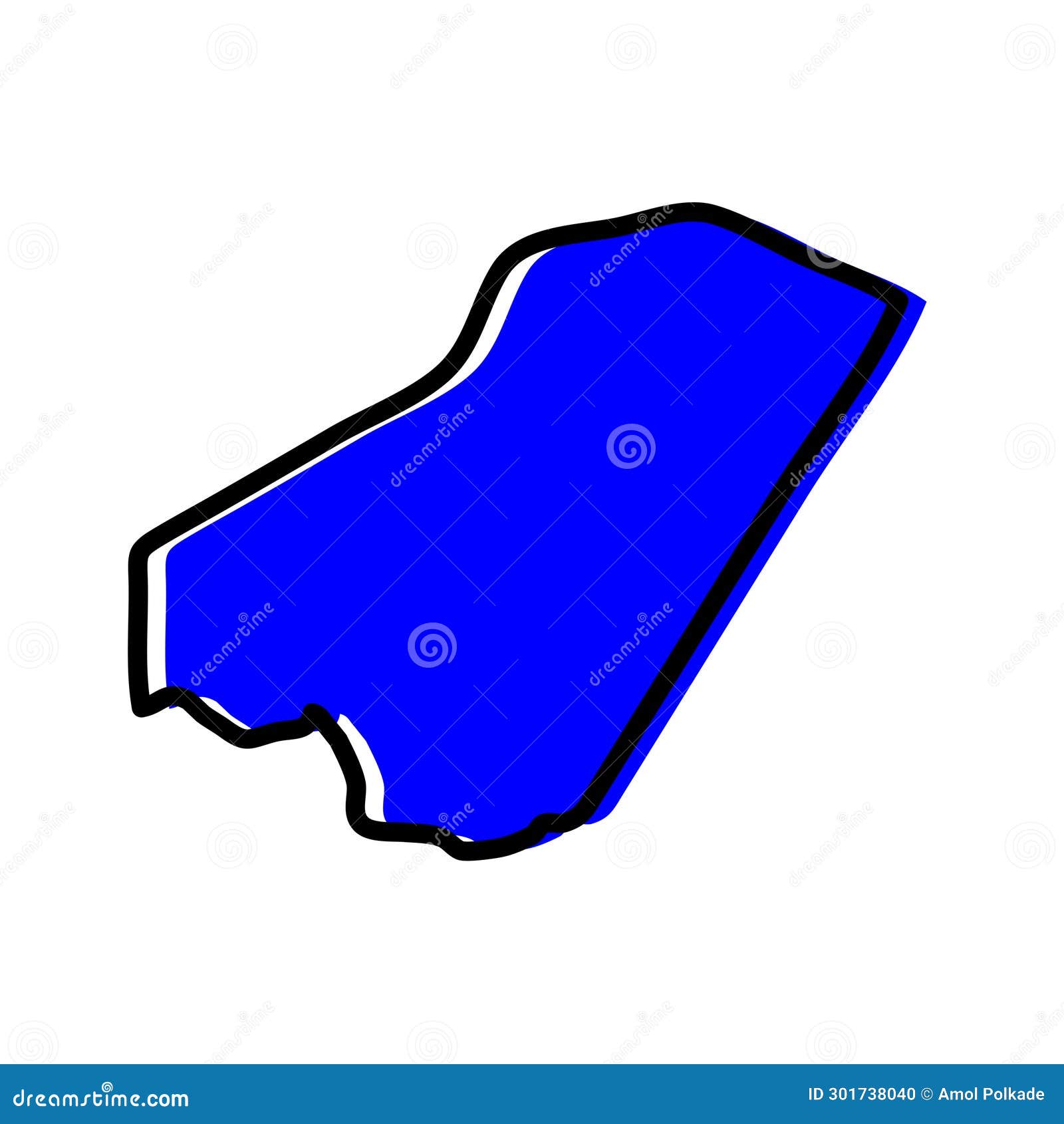 Ali Sabieh Region of the Djibouti Vector Map Stock Vector ...