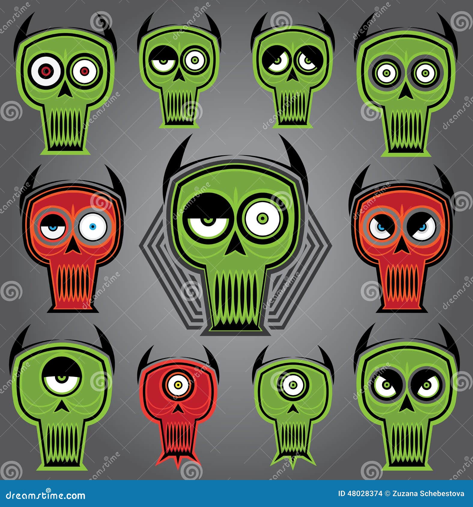 Alian Devil Creatures Design Graphic Mask Stock Illustration ...