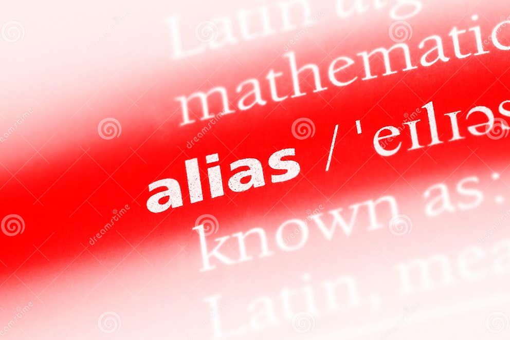 Alias stock image. Image of idea, alias, text, dictionary - 114411933
