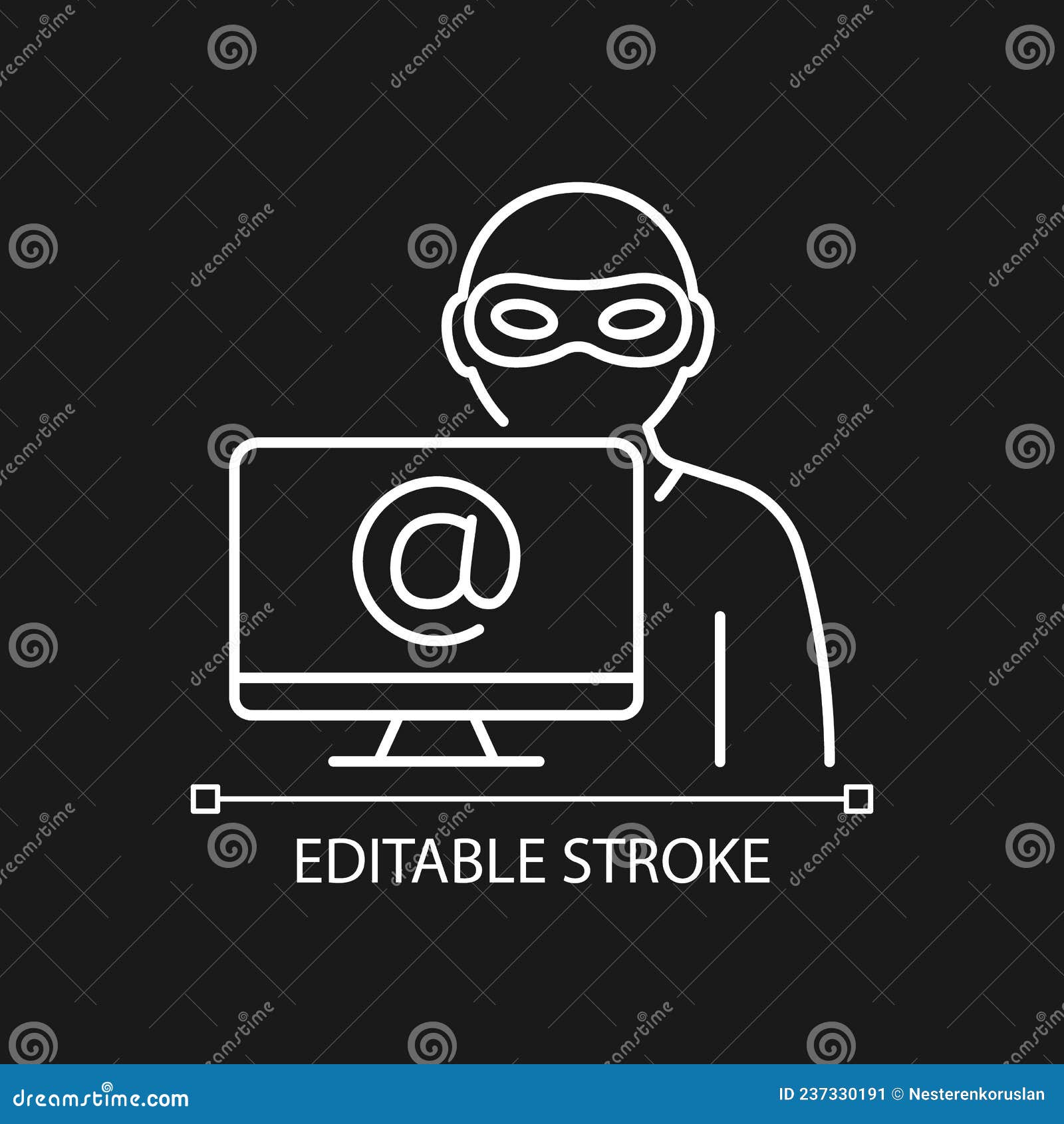 Alias White Linear Icon for Dark Theme Stock Vector - Illustration of ...