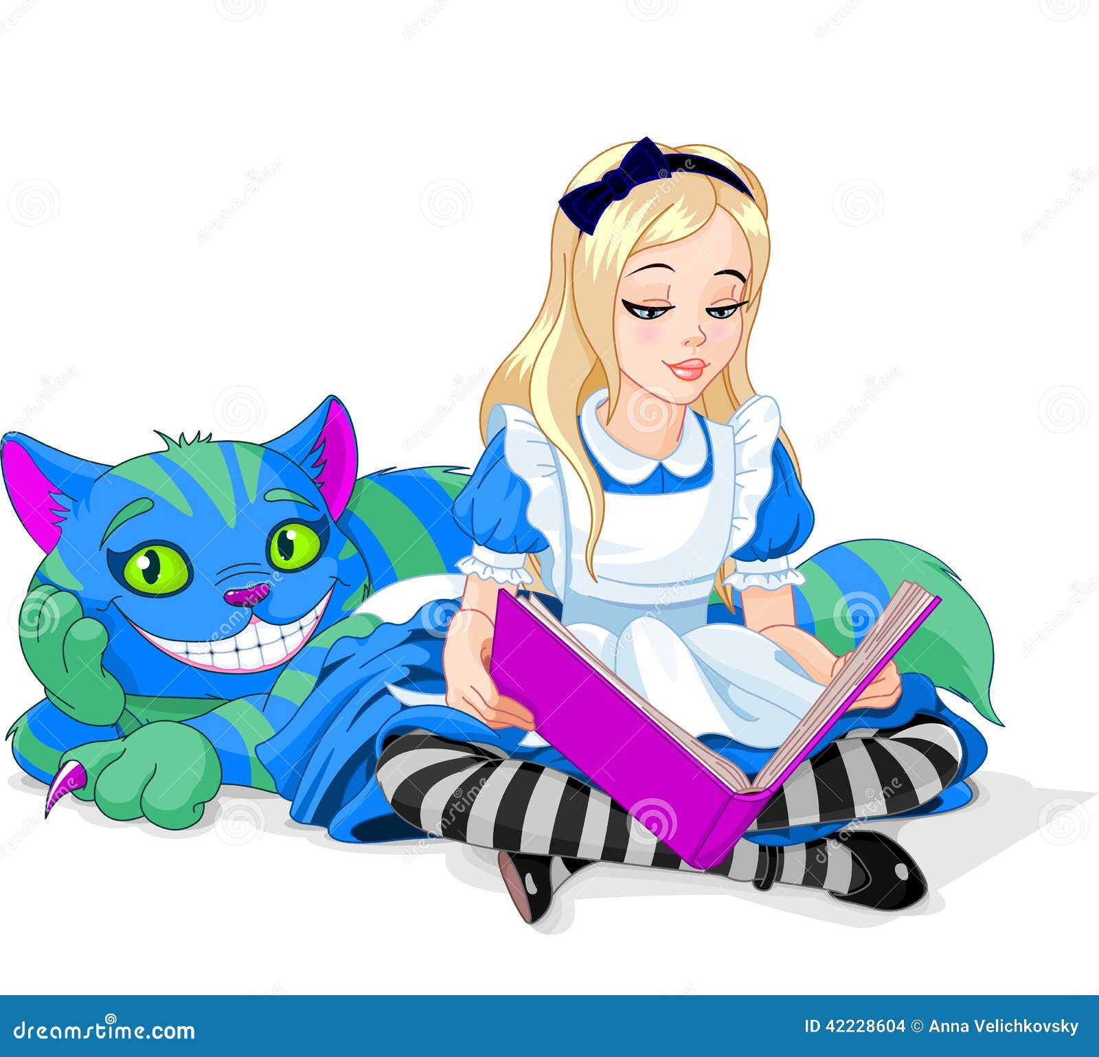 Alice et chat de Cheshire illustration de vecteur. Illustration du ...