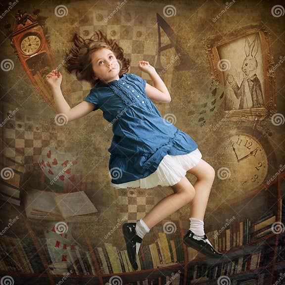 Alice falling down stock photo. Image of story, lewis - 22803780