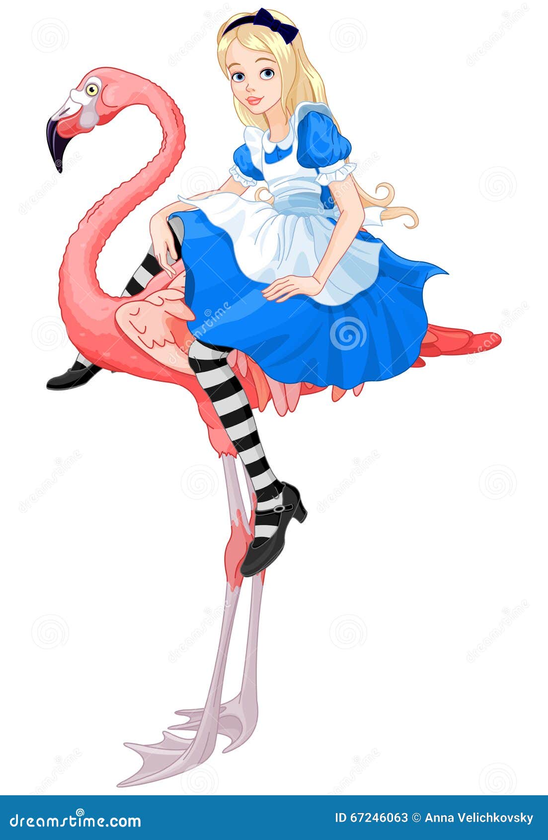 Alice With Flamingo Chat With The Duchess - Alice`s Adventures In ...
