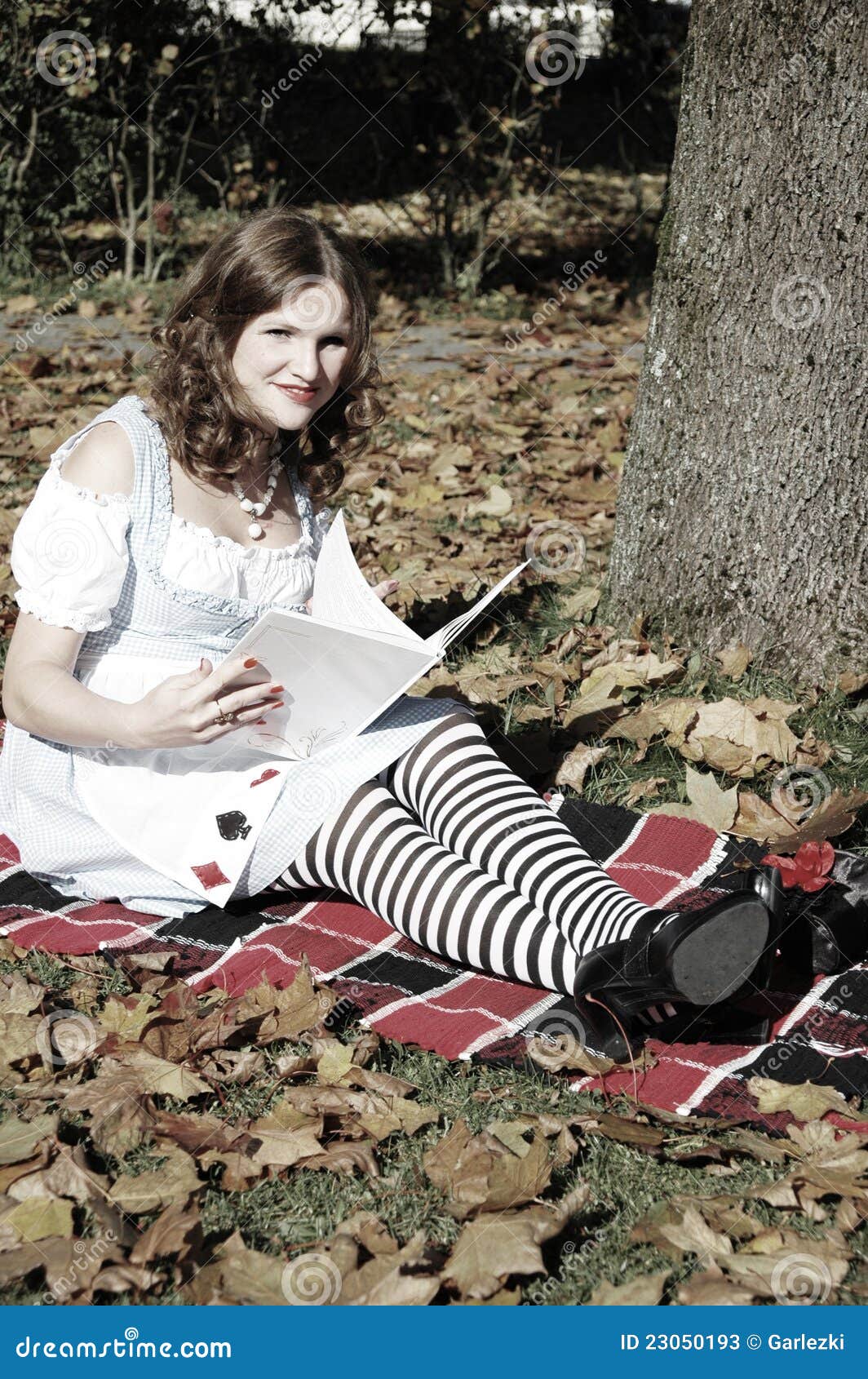 Alice reading a book stock image. Image of vintage, beautiful - 23050193
