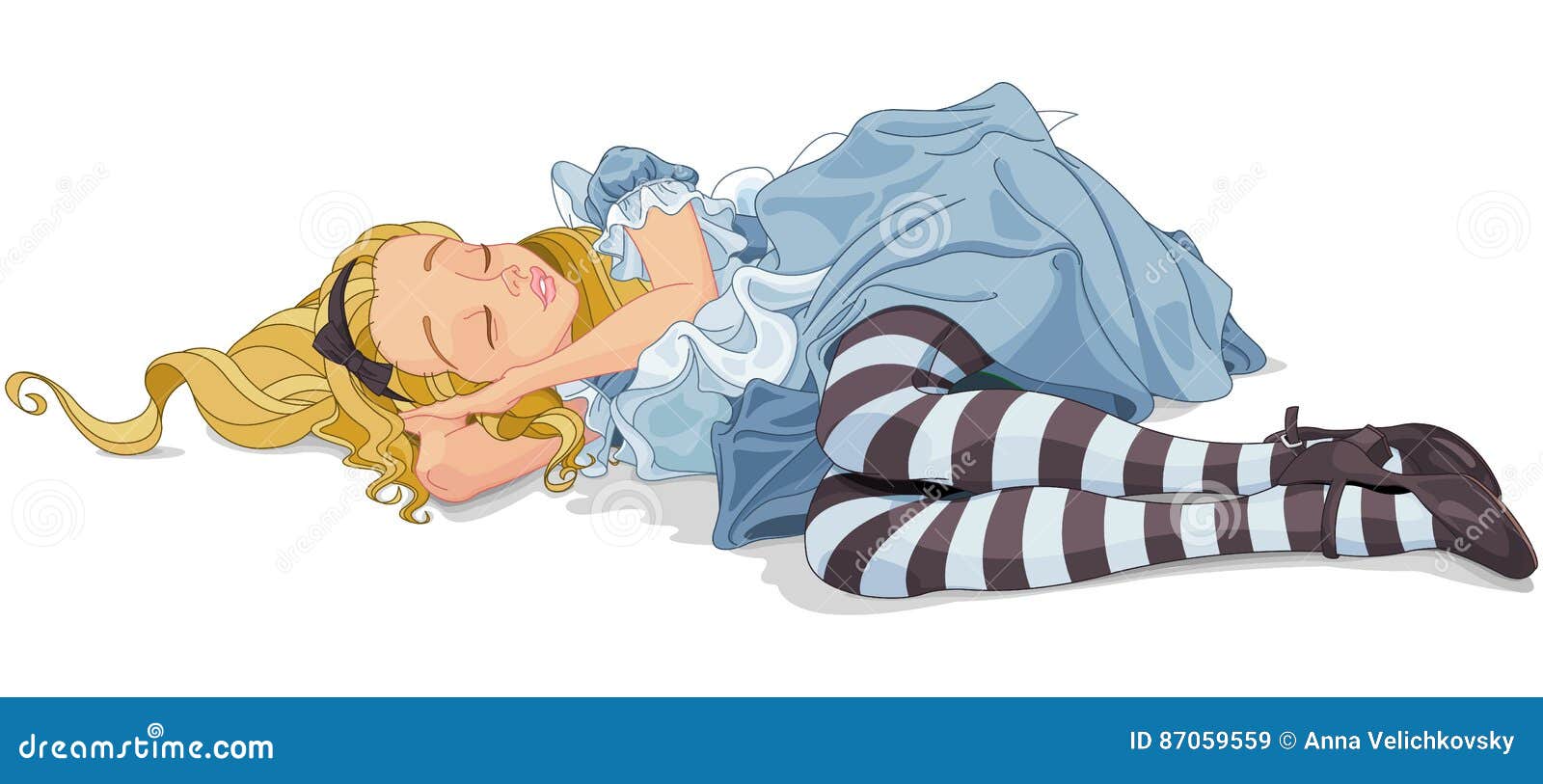 Alice Sleeping stock vector. Illustration of beautiful - 87059559