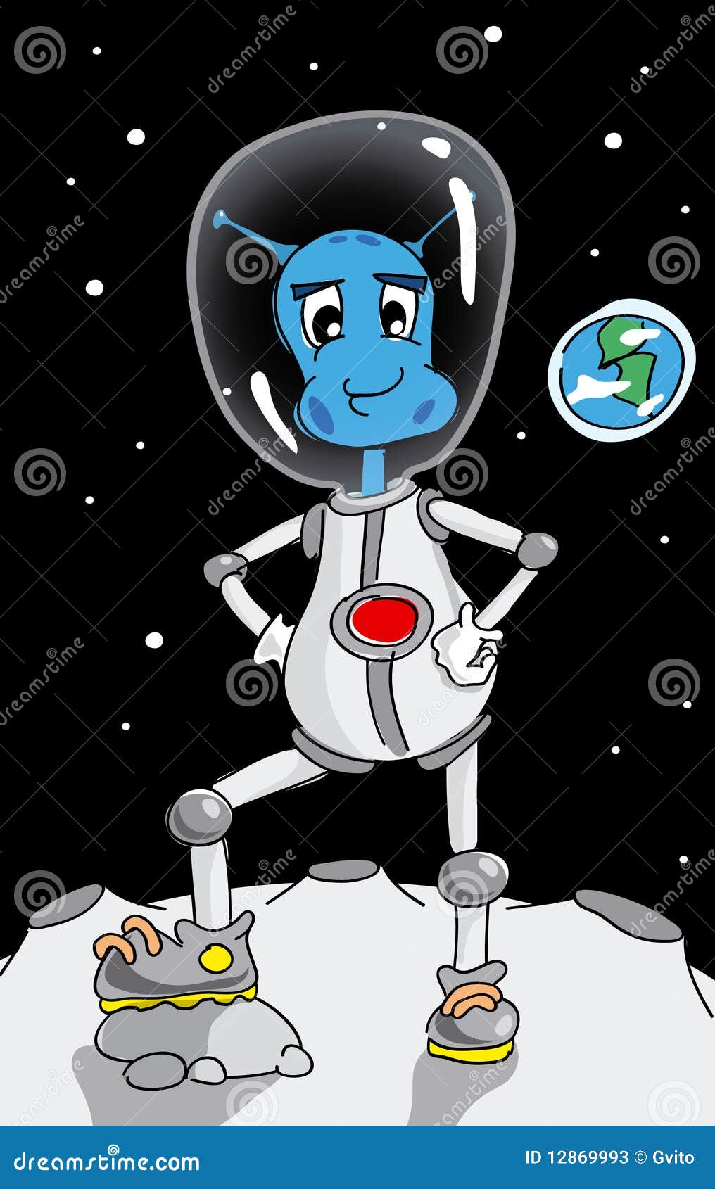 Alien stock vector. Illustration of character, suit, science - 12869993