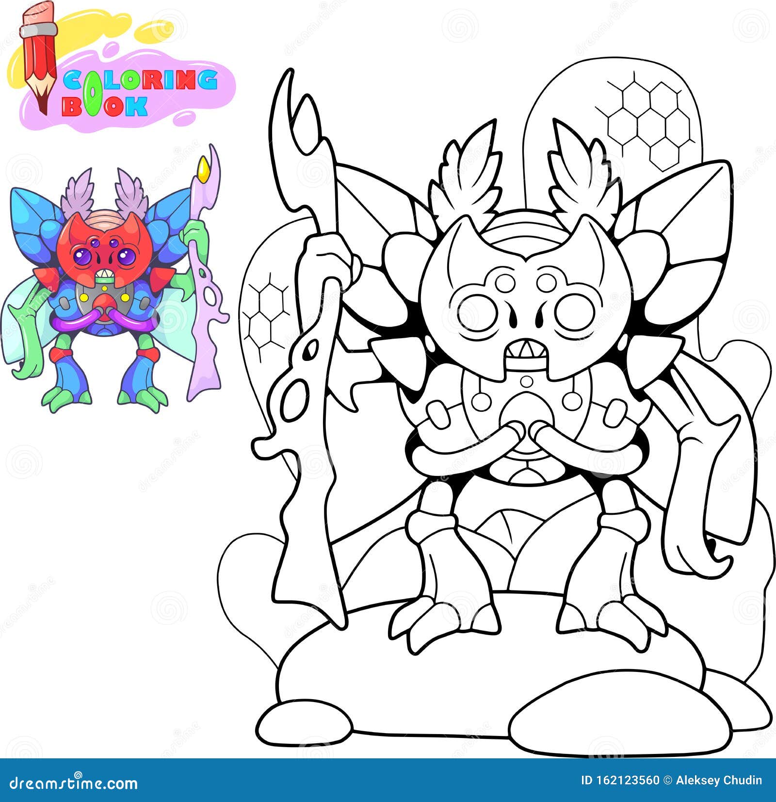 Cartoon Alien Bug from Outer Space, Funny Illustration Stock Vector ...