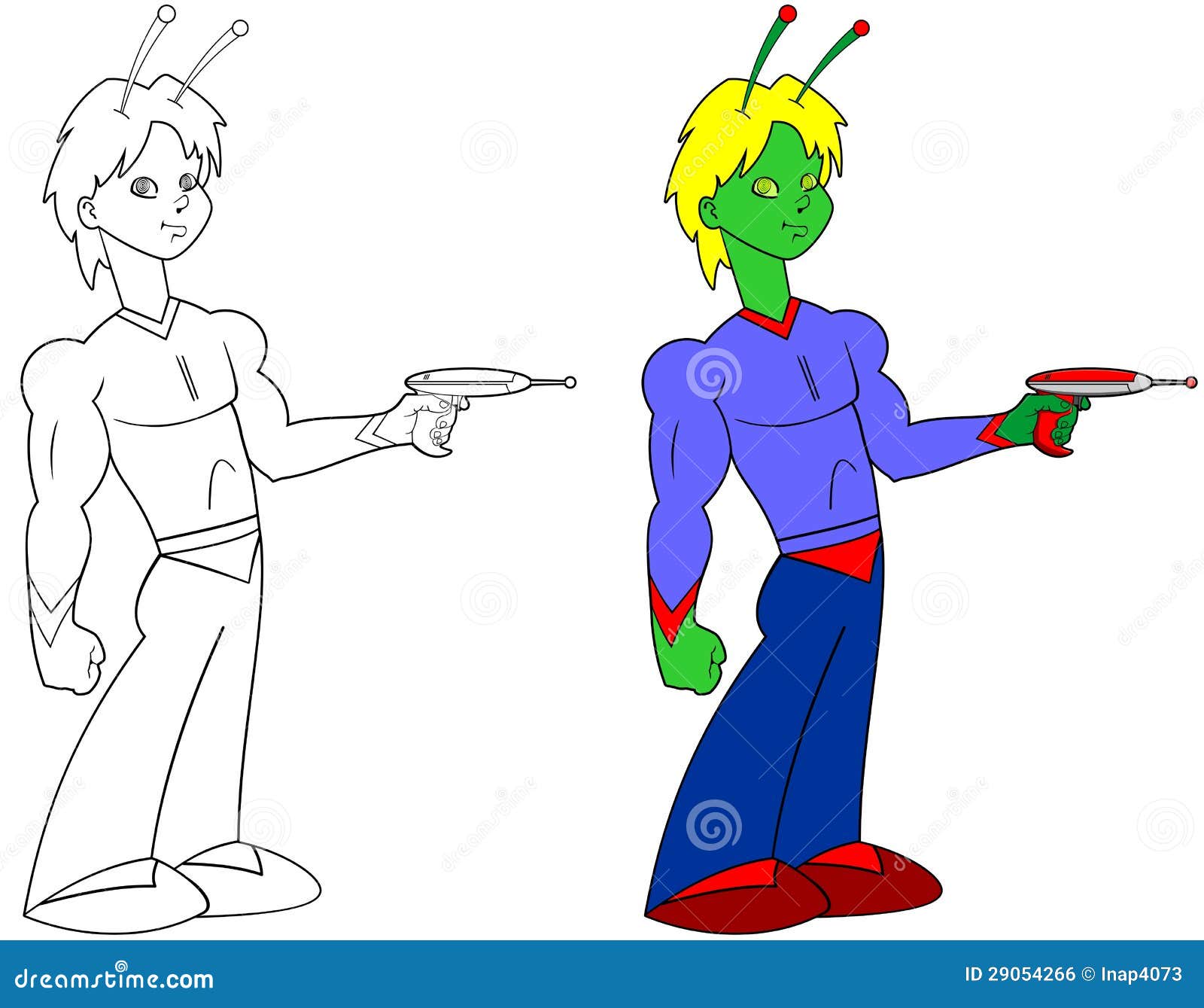 Alien stock vector. Illustration of smirk, positive, caricature - 29054266