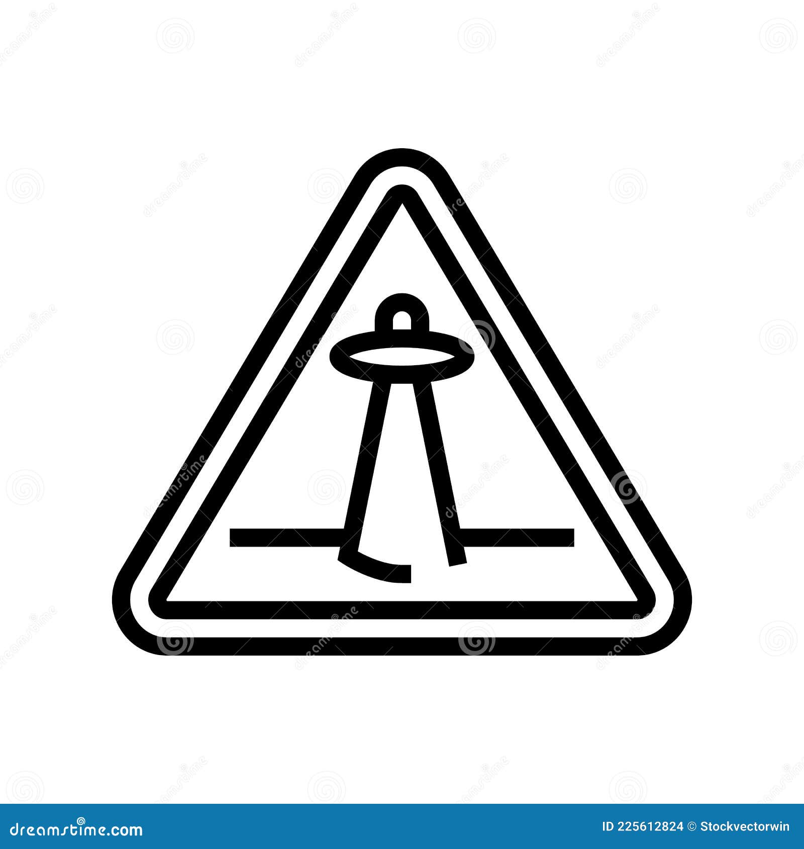 Alien Abduction Warning Line Icon Vector Illustration Stock Vector ...