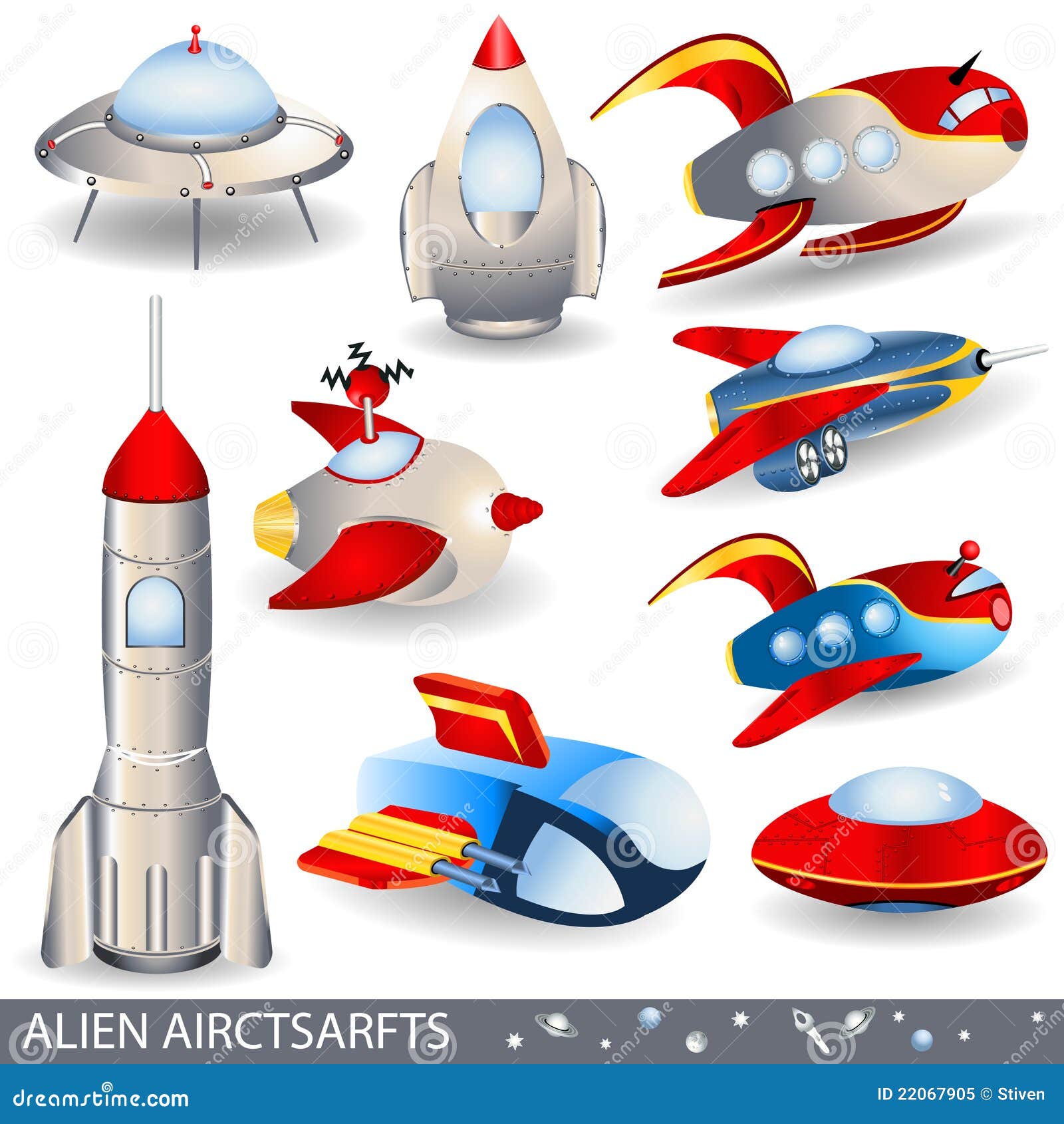 Alien aircraft stock vector. Illustration of space, travel - 22067905