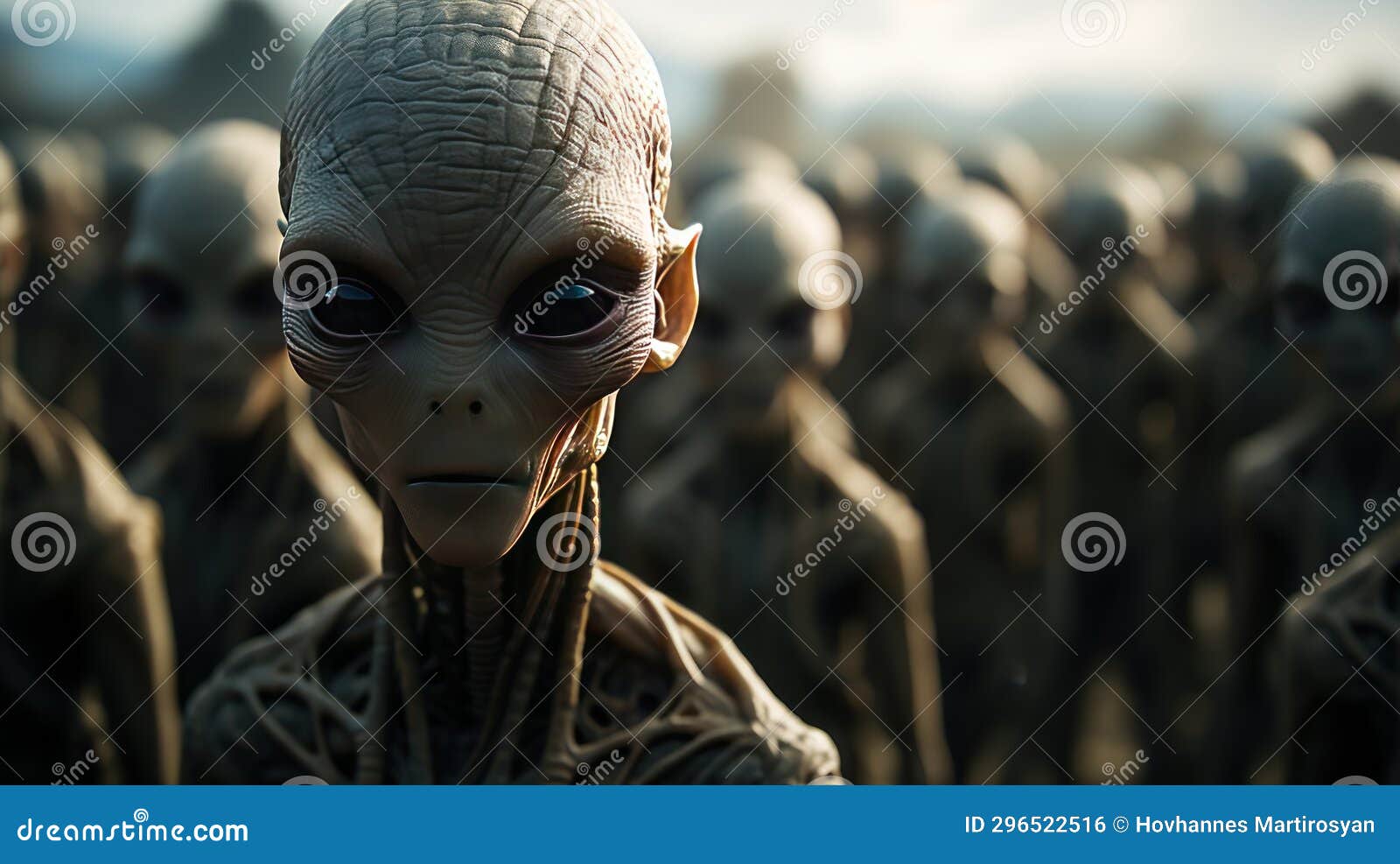 Alien Army from Mars. Martian. Extraterrestrial Life Concept with a ...