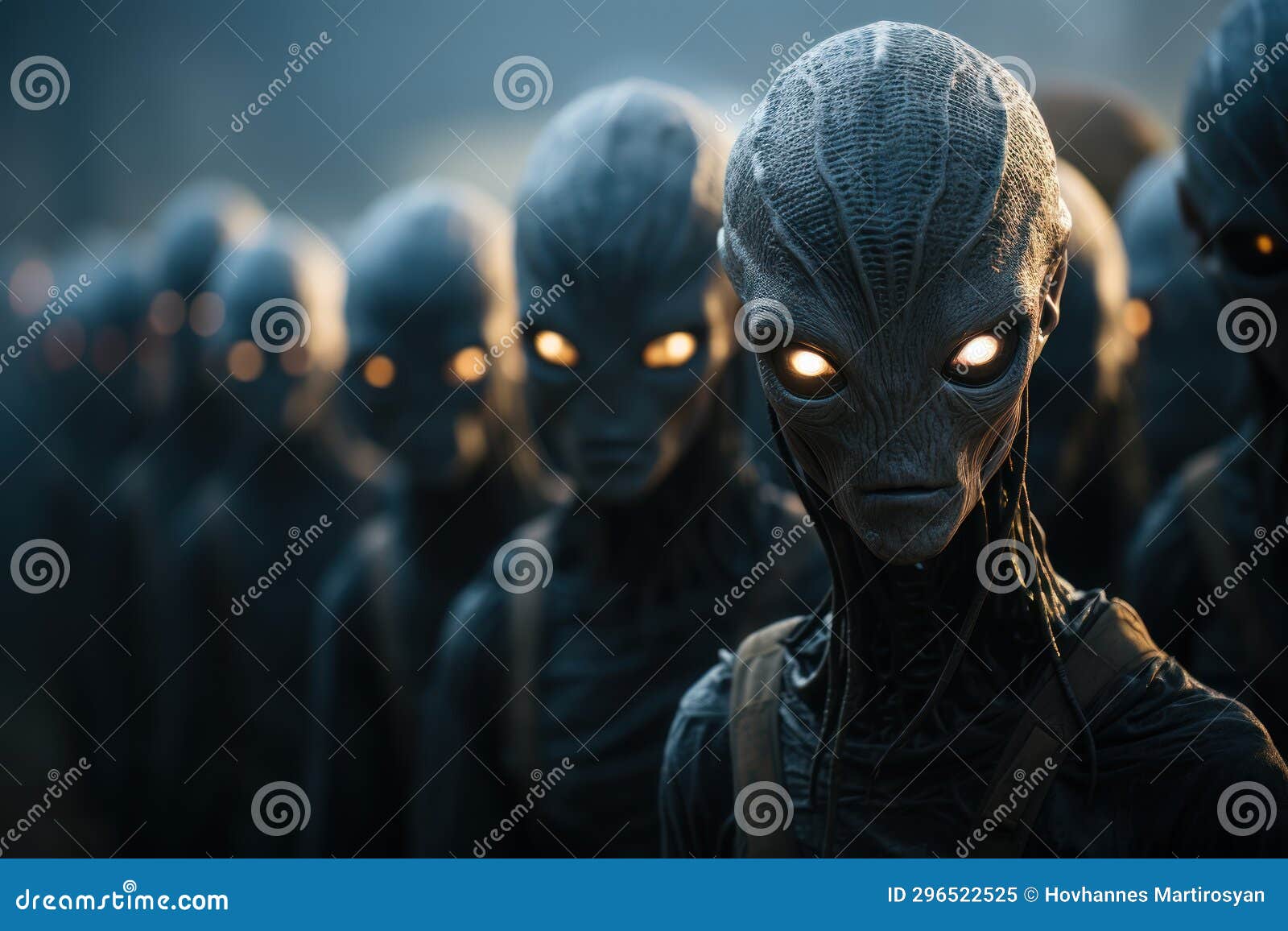 Alien Army from Mars. Martian. Extraterrestrial Life Concept with a ...