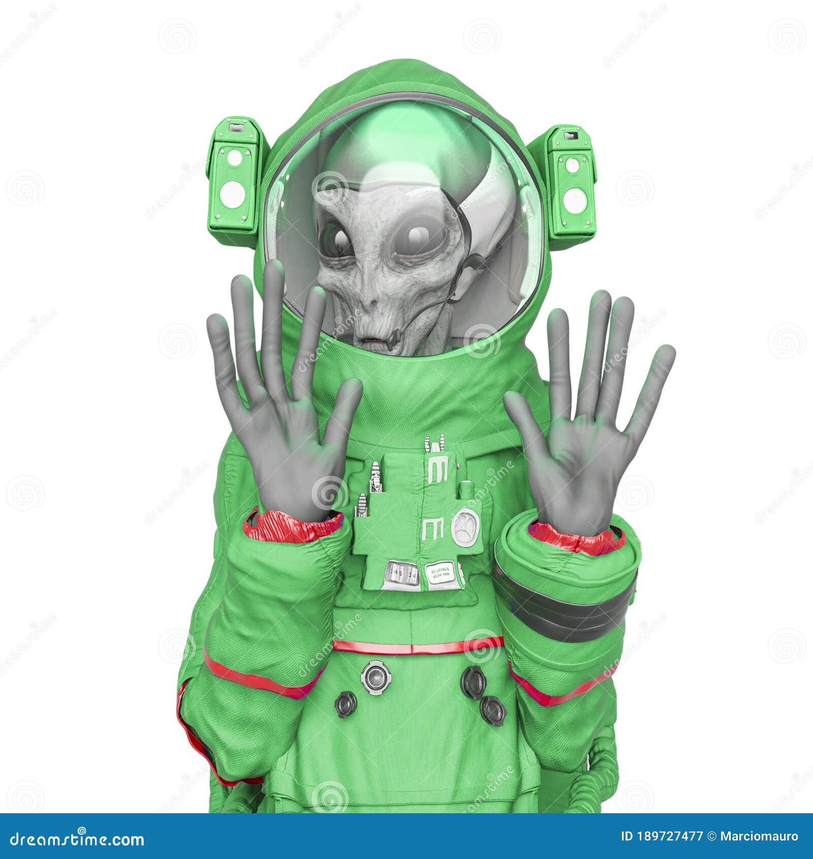 Alien Astronaut in Badass Meme Pose Stock Illustration - Illustration ...