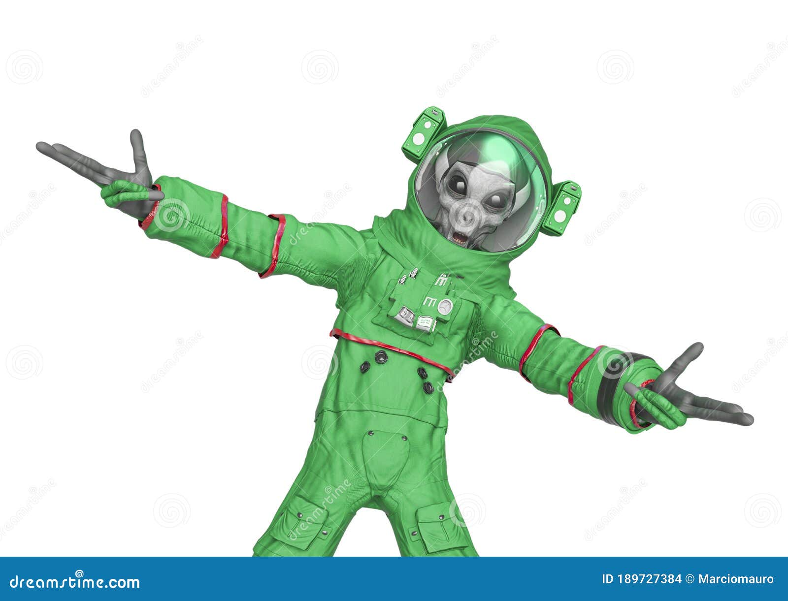 Alien Astronaut on Hip Hop Pose Stock Illustration - Illustration of ...