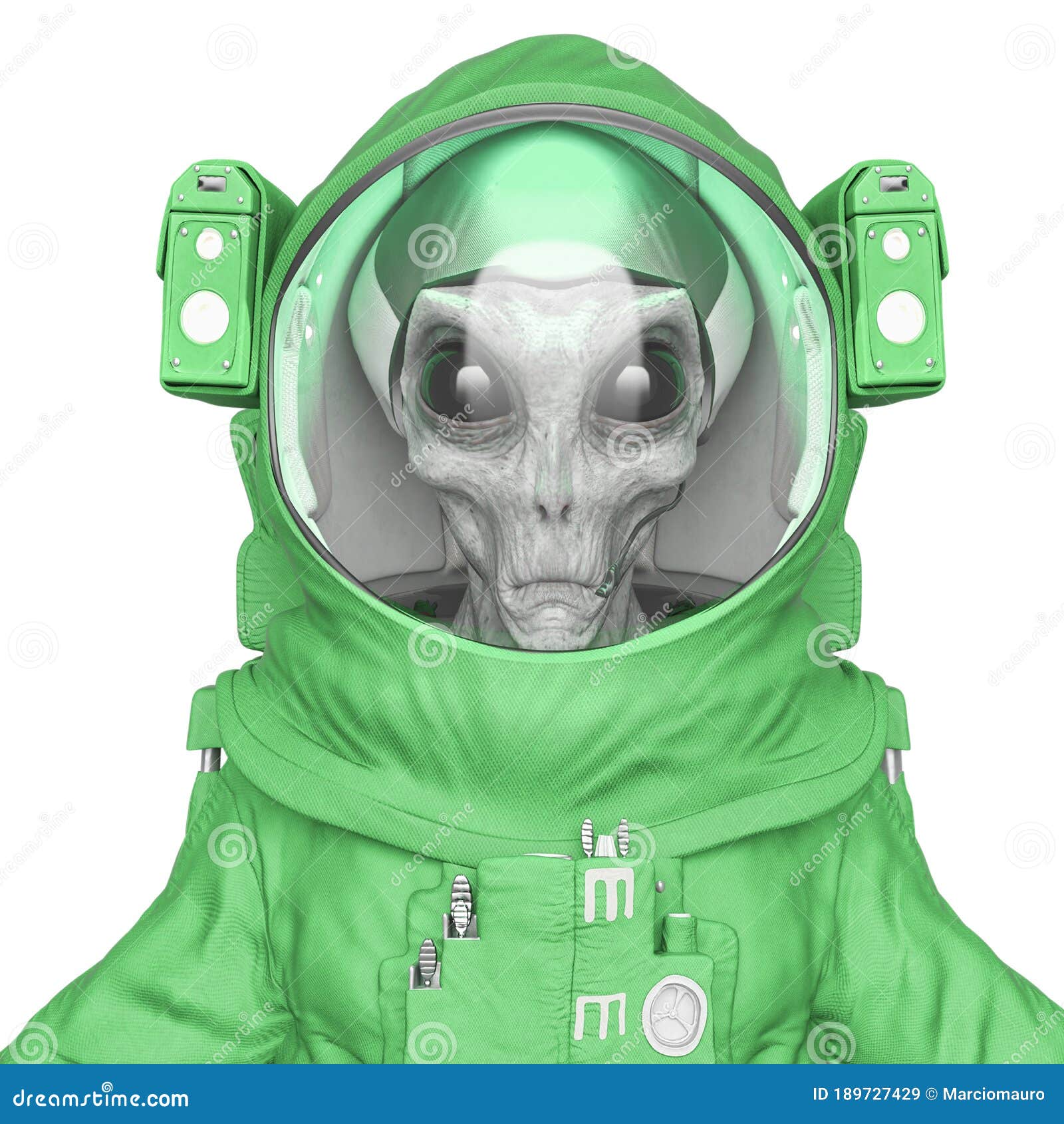 Alien astronaut id profile stock illustration. Illustration of hero ...