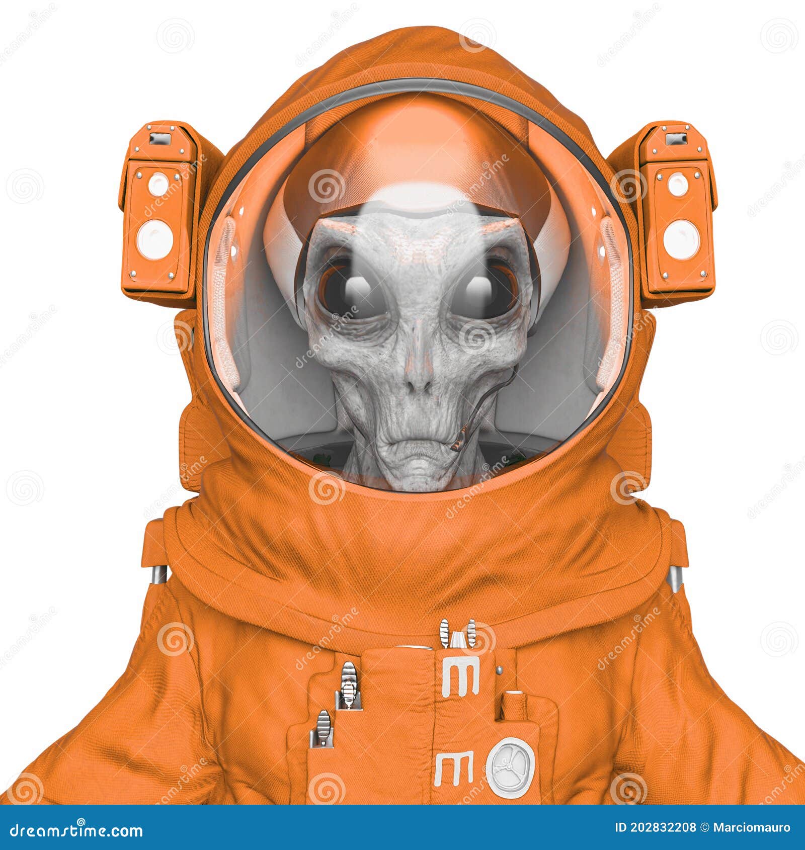Alien astronaut id profile stock illustration. Illustration of ...