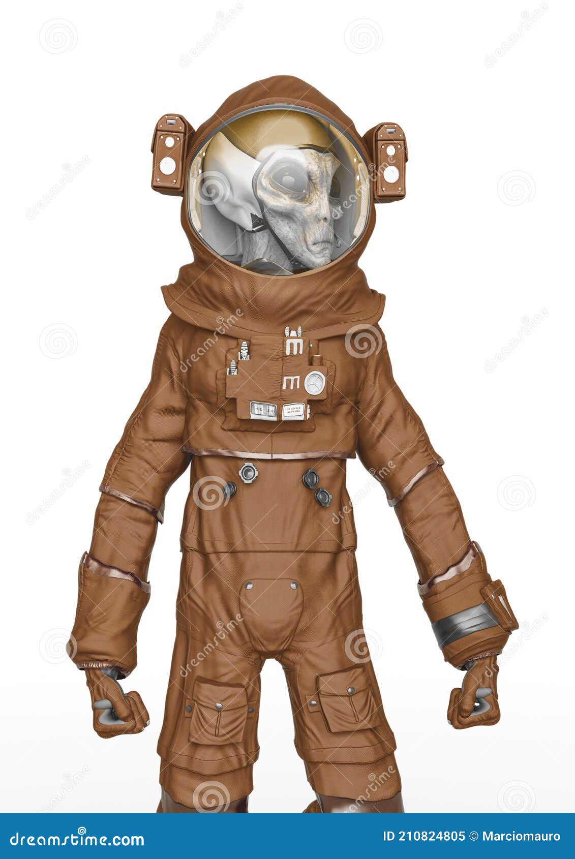 Alien astronaut is ready stock illustration. Illustration of fantasy ...
