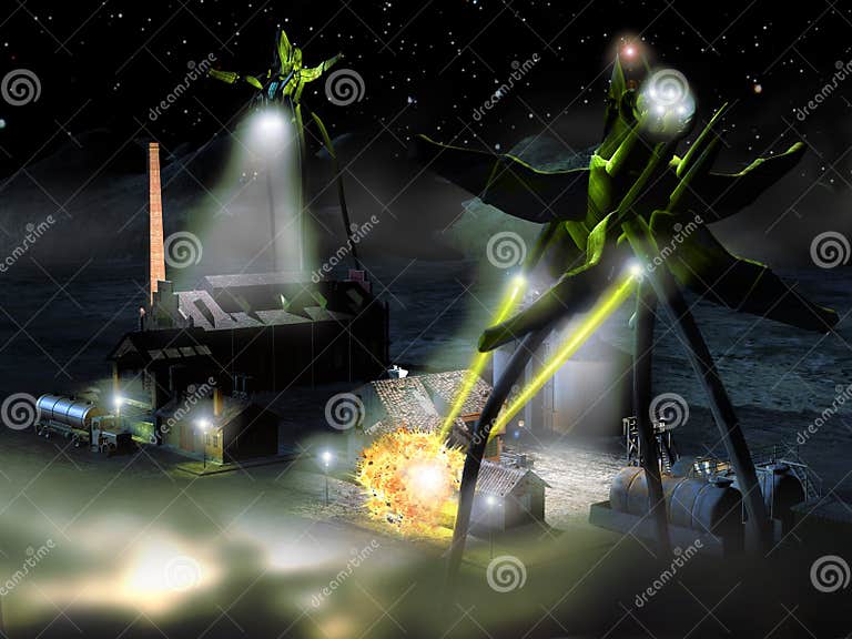 Alien attack stock illustration. Illustration of mars - 21912969