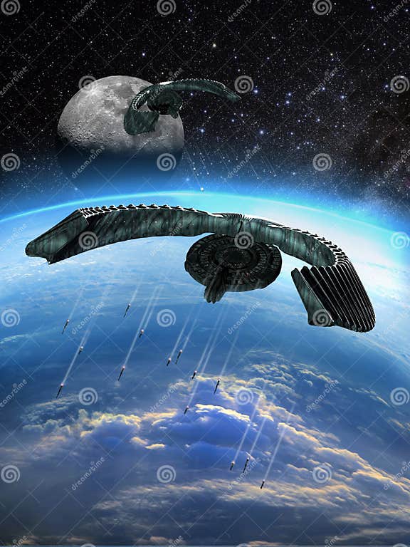 Alien attack stock illustration. Illustration of planet - 26952106
