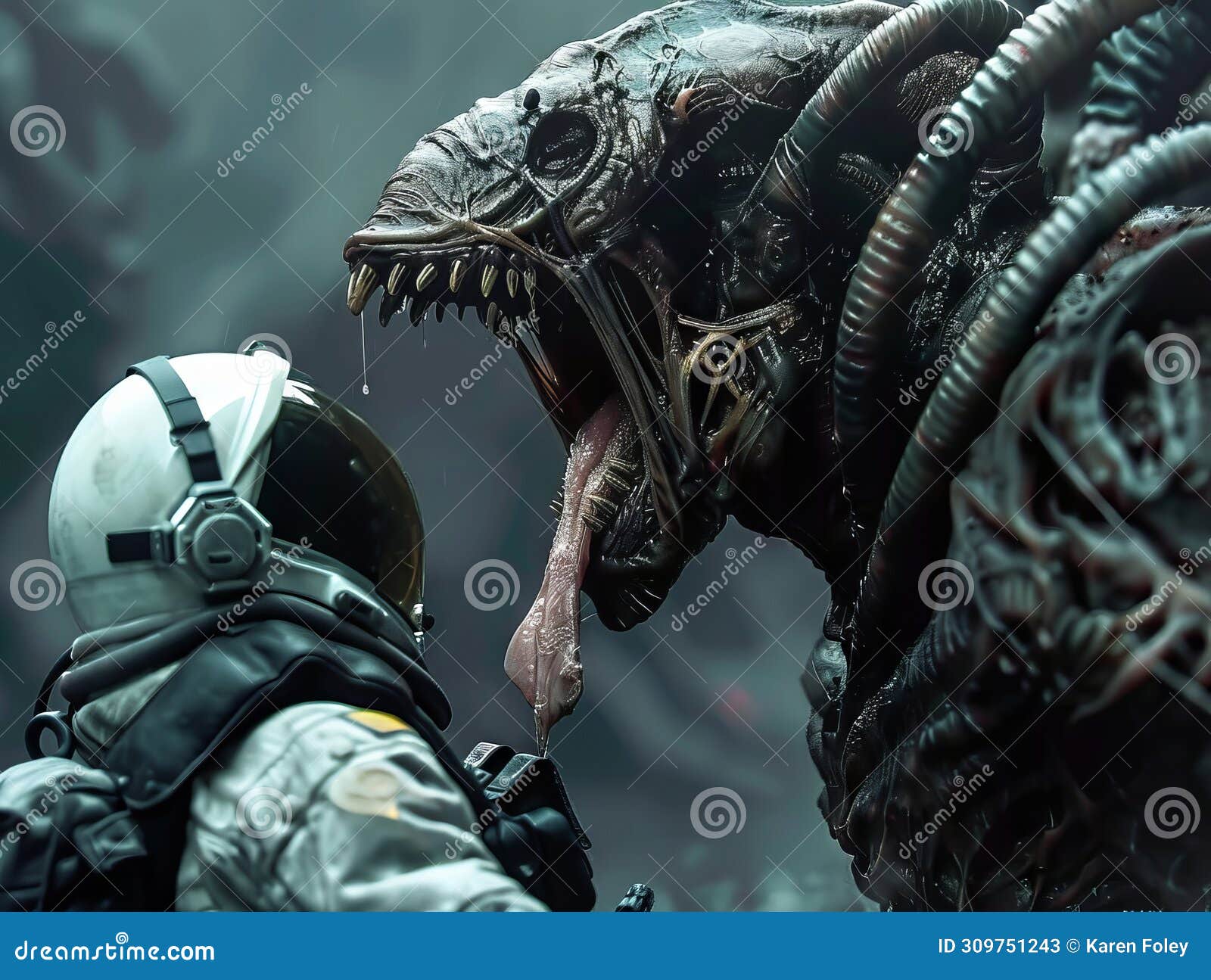 Alien attack stock illustration. Illustration of monster - 309751243