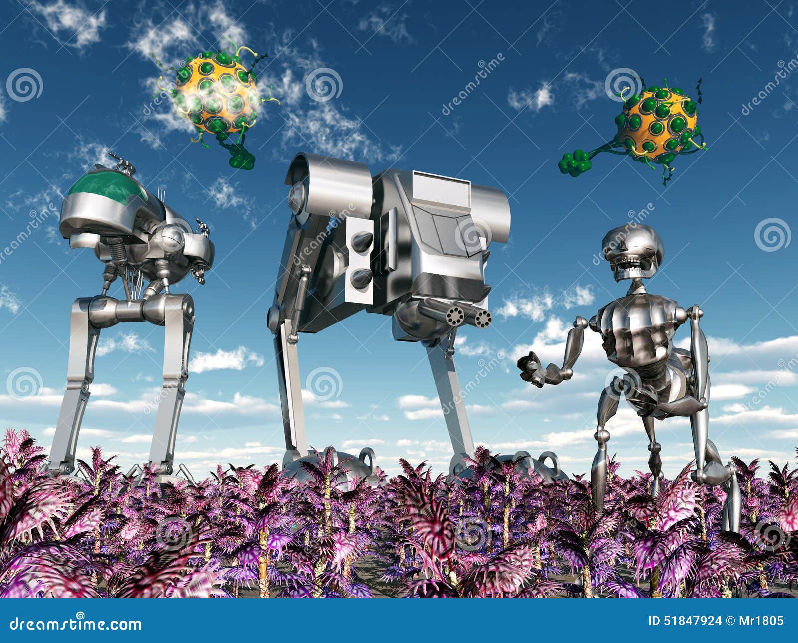 Alien Robots Invading Earth Royalty-Free Stock Photography ...