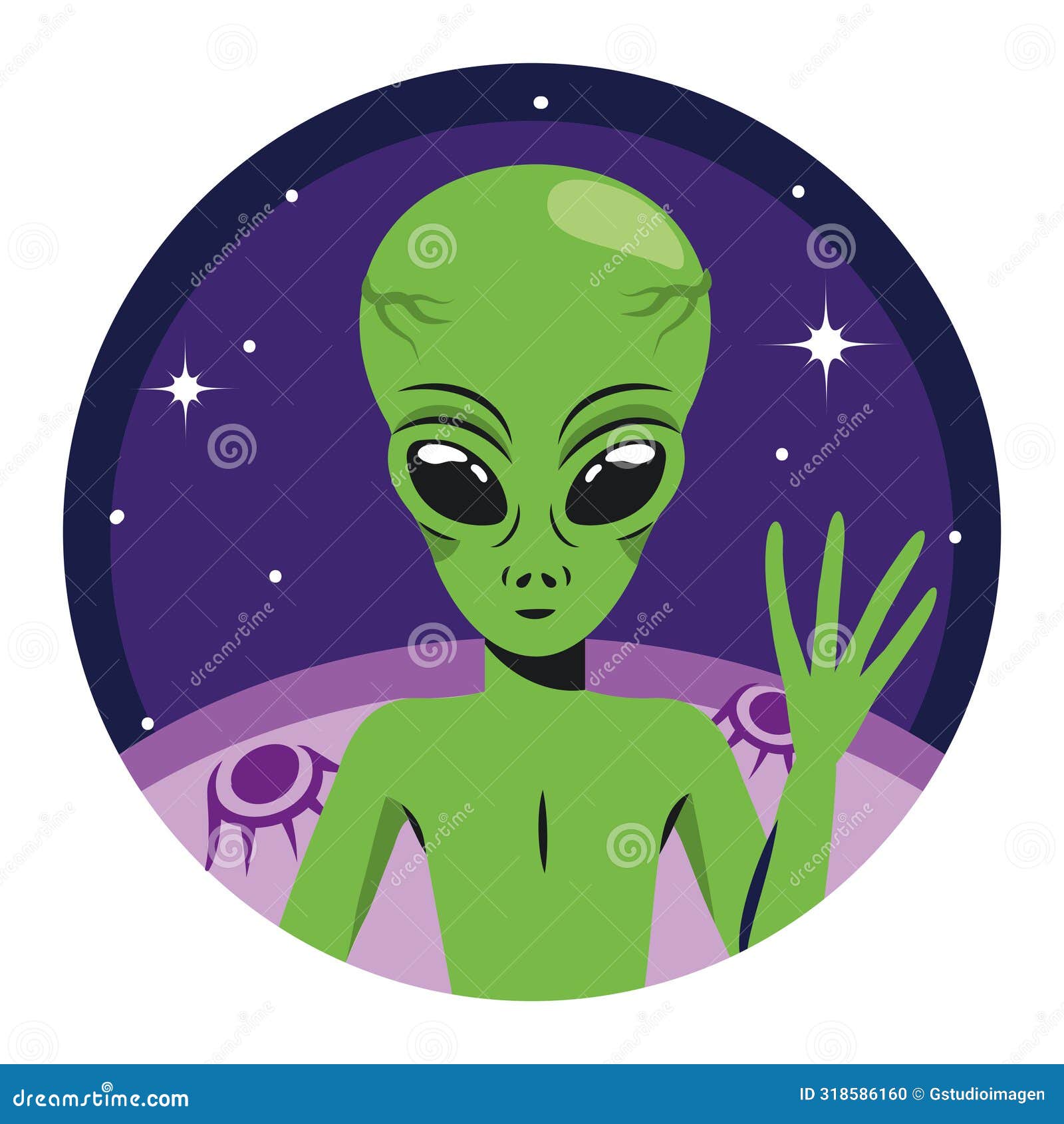 Alien avatar space stock vector. Illustration of fiction - 318586160