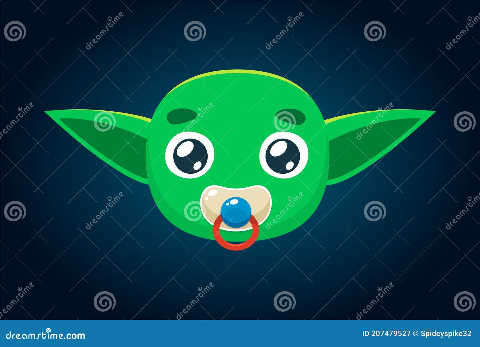 Alien Baby with Pacifier. Isolated Vector Illustration Stock Vector ...