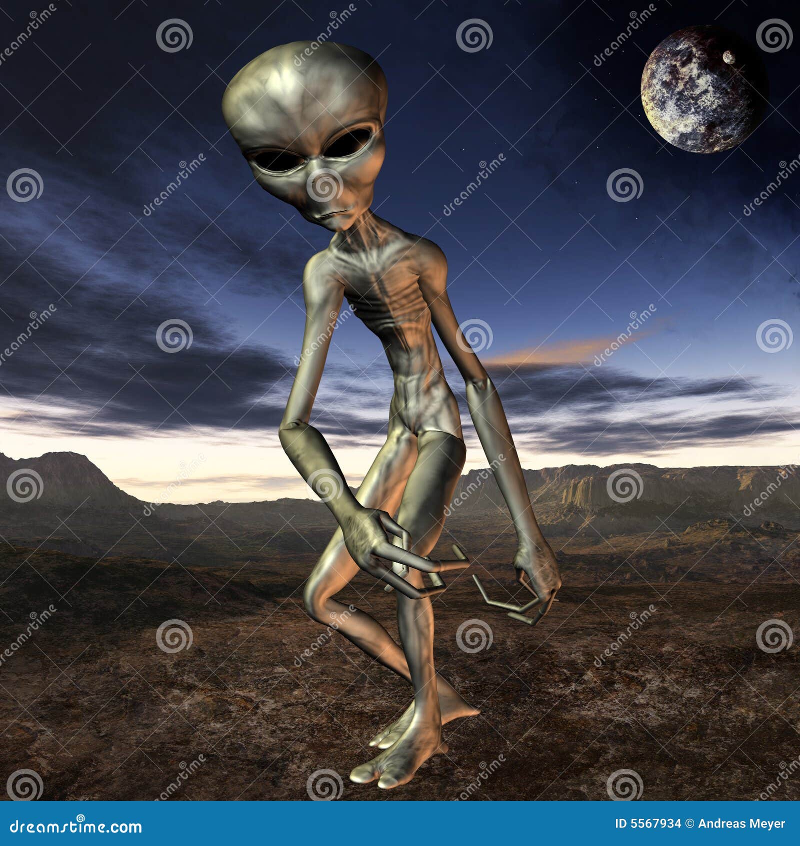 Alien with Background stock illustration. Illustration of universe ...