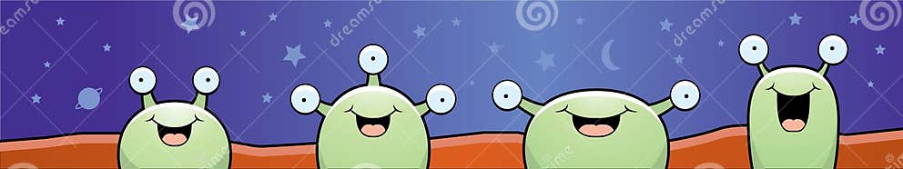 Alien Banner stock vector. Illustration of smiling, cartoon - 8511346