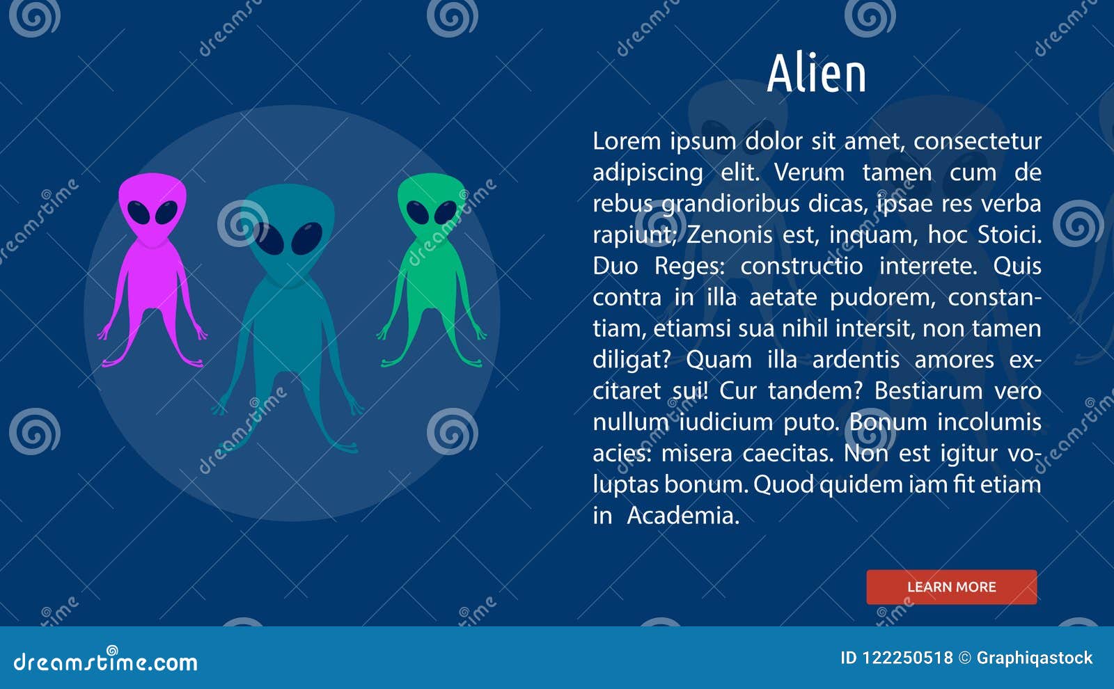 Alien Banner Concept stock vector. Illustration of icon - 122250518