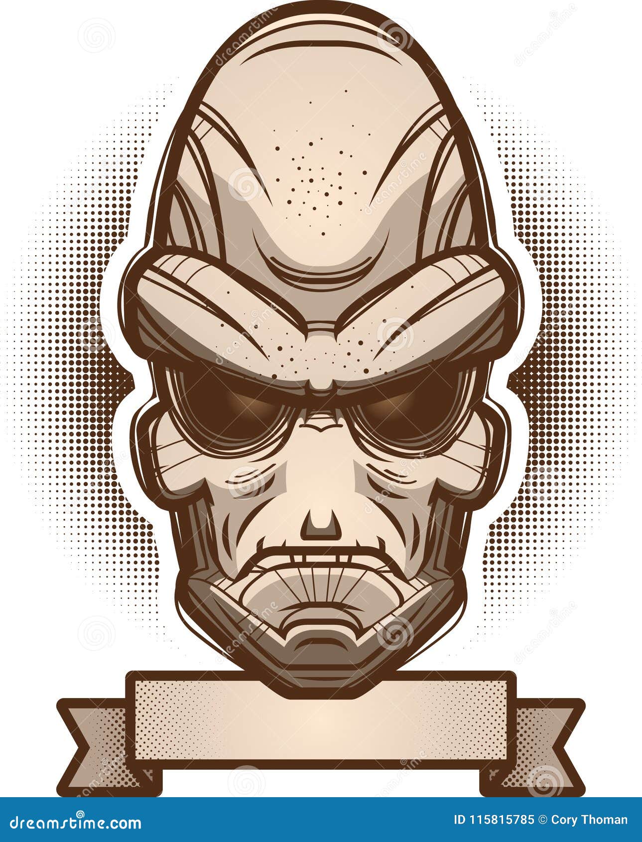 Alien Banner Illustration stock vector. Illustration of frightening ...