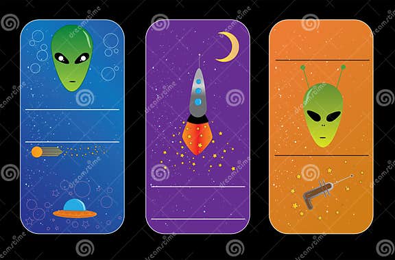 Alien banners stock illustration. Illustration of space - 8492729